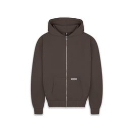 Kapuzenpullover DROPSIZE "Dropsize Herren Super Heavy Blank Zip-Hoodie", Herren, Gr. M, chocolatebraun, 70% Baumwolle, 30% Polyester, unifarben, oversize, ohne Ausschnitt, Pullover Kapuzenpullover