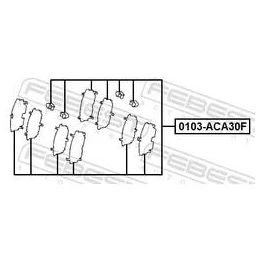 FEBEST Anti-Quietsch-Folie, Bremsbelag (R&uuml;ckenplatte) 0103aca30f Vorderachse f&uuml;r TOYOTA