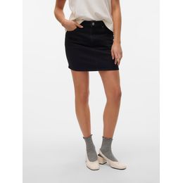 V&eacute;ro Moda Jeansrock VERO MODA "VMTESSA HR SHORT DNM SKIRT MIX GA NOOS", Damen, Gr. L, schwarz denim, Denim/Jeans, Obermaterial: 99% Baumwolle, 1% Elasthan, unifarben, kurz, R&ouml;cke Jeansrock, Baumwollmischung