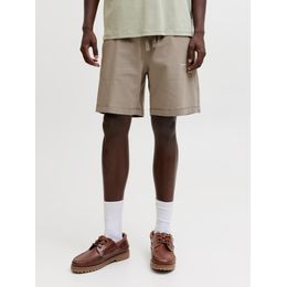 Jack & Jones Sweatshorts JACK & JONES "JPSTKARL NORREBRO SWEAT SHORTS REG SN", Herren, Gr. L, N-Gr, vintage khaki, angeraute Sweatware, Obermaterial: 89% Baumwolle, 11% Polyester, unifarben, relaxed fit knielang, Hosen Sweatshorts, Baumwollmischung, relaxed fit