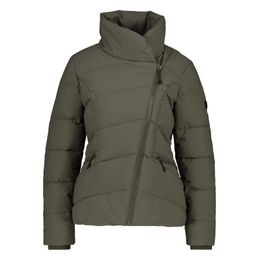 alife and kickin Winterjacke ALIFE & KICKIN "Damen NellAK A Winterjacke, Jacke", Damen, Gr. L, gr&uuml;n (olive drab), 100% Polyester, normal h&uuml;ftlang, Rippb&uuml;ndchen, Jacken Winterjacke, Figurbetont mit schr&auml;gem Rei&szlig;verschluss und hohem gef&uuml;tterten Kragen