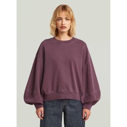 G-Star Raw Longpullover G-STAR "Overdyed Big Sleeve Oversized Sweater", Damen, Gr. L, maroon gd, Obermaterial: 100% Baumwolle, Pullover Longpullover