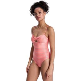 Badeanzug Roxy "Wavy Baby One-Piece", Damen, Gr. L, camellia, Recycling-Polyester, Badeanz&uuml;ge Badeanzug
