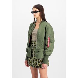 Bomberjacke Alpha Industries "Waisted MA-1 W", Damen, Gr. XS, sage, gr&uuml;n, Obermaterial: 100% Nylon; Futter: 100% Nylon; F&uuml;llung: 100% Polyester, Jacken Bomberjacke