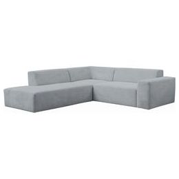 Ecksofa WERK2 "Zeus-M, B/T: 251/262 cm, tolles Sofa mit sch&ouml;nen Details, L-Form", grau, B:251cm H:70cm T:262cm, 90% Polyester, 10% Nylon, Sofas, Ecksofa, Curvy Trend Garnitur, urbane Optik, komfortable Wellenunterfederung