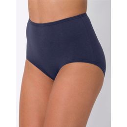 Taillenslip, Damen, Gr. 48/50, 3 Stk., blau (nachtblau, hellblau), 95% Baumwolle, 5% Elasthan, Unterhosen Taillenslip