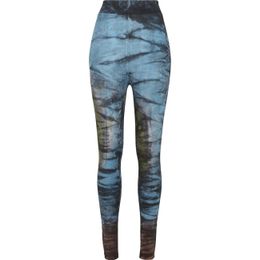 Leggings Urban Classics "Urban Classics Damen Ladies Cotton Tie Dye High Waist Leggings", Damen, Gr. XS, US-Gr&ouml;&szlig;en, schwarz, 95% Baumwolle, 5% Elasthan, slim fit, Hosen Leggings