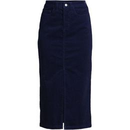 LANDS' END Feincord-Midirock, Damen,  Blau, Baumwoll-Mischung, by Lands' End