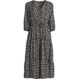LANDS' END Midikleid mit Stufenrock, Damen,  Schwarz, by Lands' End