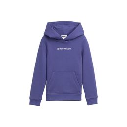 Tom Tailor M&auml;dchen Hoodie Sweatshirt mit Logo-Print, blau, Uni, Gr. 92/98