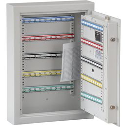 Schl&uuml;sseltresor, lichtgrau, Hakenleisten verstellbar, 100 Haken, HxBxT 636 x 460 x 120 mm kaiserkraft