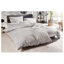 Bettw&auml;sche Primera "Uni Luxus-Satin in Gr. 135x200, 155x220 oder 200x200 cm", grau (hellgrau), B/L: 155cm x 220cm, 1 Stk., 1 Stk., Satin, B/L: 80cm x 80cm, 2 Stk., Satin, Obermaterial: 100% Baumwolle, Bettw&auml;sche, Bettw&auml;sche, Bettw&auml;sche aus Baumwolle, unifarbene Bettw&auml;sche mit Rei&szlig;verschluss