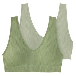 Gina Benotti 2 Damen Bustiers mit Feinripp-Struktur