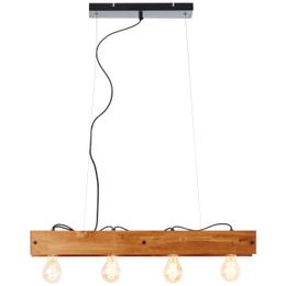BRILLIANT LEUCHTEN Brilliant Calandra Pendelleuchte Holz hell, Schwarz, 4-flammig