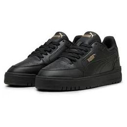 Sneaker Puma "SHUFFLE DOWNTOWN", Damen, Gr. 41, Puma schwarz, Puma schwarz, Puma gold, Synthetik, Schuhe Sneaker, leicht profilierte Gummilaufsohle, Schn&uuml;rverschluss