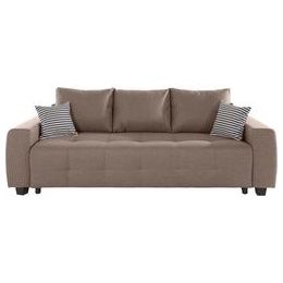 Schlafsofa Collection AB "Bella, B: 241 cm, Liegefl. 142x194 cm", braun (macchiato), B:241cm H:90cm T:94cm, Zierkissen: 100% Polyester;Microfaser PRIMABELLE (100% Polyester);Struktur fein (100% Polyester), Sofas, Schlafsofa, Bettfunktion, Bettkasten & 2 Zierkissen, Federkern, Topseller