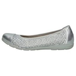 Ballerina Caprice "Caprice Ballerinas Leder", Damen, Gr. 36, silber, Leder, Schuhe Ballerina