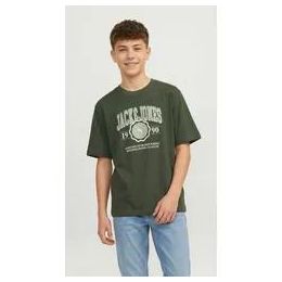 Jack & Jones T-Shirt JACK & JONES JUNIOR "JJMAKO TEE SS CREW NECK JNR", Jungen, Gr. 152, duffel bag, Single Jersey, Obermaterial: 100% Baumwolle, bedruckt, unifarben, relaxed fit normal, Rundhals, Shirts T-Shirt, mit coolem Frontprint