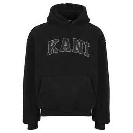 Kapuzensweatshirt Karl Kani "Karl Kani Karl Kani Serif Teddy Hoodie", Herren, Gr. M, schwarz, 80% Baumwolle, 20% Polyester, Sweatshirts