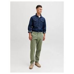 Jack & Jones Chinohose JACK & JONES "JPSTKANE DYLAN CHINO", Herren, Gr. 28, L&auml;nge 30, deep lichen gr&uuml;n, Web, Obermaterial: 98% Baumwolle, 2% Elasthan, unifarben, regular fit kn&ouml;chellang, Hosen Chinohose