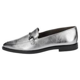 Slipper Paul Green "Paul Green Slipper Leder", Damen, Gr. 38, metallic silber, Leder, Schuhe Slipper