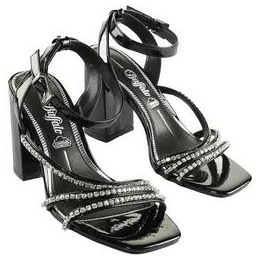 High-Heel-Pumps Buffalo "Buffalo Charlotte Ice Vegan Patent", Damen, Gr. 38, schwarz, silber, Polyurethan, unifarben, Schuhe