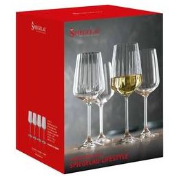 Wei&szlig;weinglas Spiegelau "Wei&szlig;weingl&auml;ser Lifestyle 440 ml 4er Set transparent", bunt (transparent), Glas, Trinkgef&auml;&szlig;e, Wei&szlig;weinglas