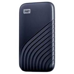 Western Digital SSD-Festplatte "Mobile Festplatte "My Passport SSD" 1 TB", blau, 1000 GB, Schreibgeschwindigkeitmaximal 1000 MB/s Lesegeschwindigkeitmaximal 1050 MB/s, Festplatten