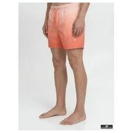 Jack & Jones Badeshorts JACK & JONES "JPSTMAUI HORIZON DIP DYE SWIM SHORTS", Herren, Gr. XXL, N-Gr, hot coral, Polyester, Badehosen Badeshorts
