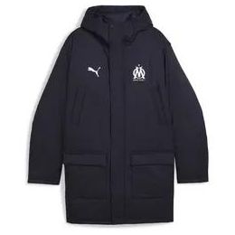 Parka Puma "Olympique de Marseille Trainingswinterjacke Herren", Herren, Gr. XS, wei&szlig; (new navy wei&szlig; blau), Obermaterial: 100% Polyester. Futter: 100% Polyester. F&uuml;llung: 100% Polyester, Jacken Parka