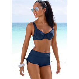 Lascana Bikini-Hotpants 'Cillo' blau Gr. 38. Mit Raffung. Nachhaltig.