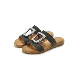 Vivance Pantolette 'Sandale, Sommerschuh, offener Schuh, Mule,' grau Gr. 40 f&uuml;r Damen. Mit Schmuckelement