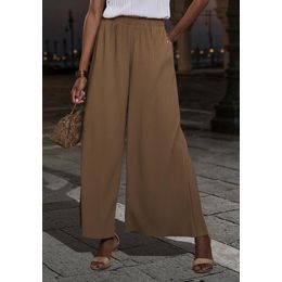 Lascana Schlupfhose taupe Gr. 40/42 f&uuml;r Damen. Sehr Weit. Nachhaltig.