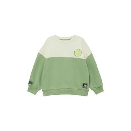 Sweatshirt s.Oliver JUNIOR, Jungen, Gr. 92/98, gr&uuml;n, Sweatware, Obermaterial: 90% Baumwolle, 10% Polyester, bequem normal, Rundhals, Rippb&uuml;ndchen, Sweatshirts Sweatshirt, bequem geschnitten, Rundhalsausschnitt