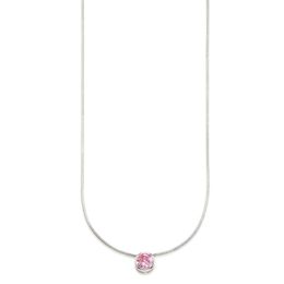 Kette mit Anh&auml;nger Bruno Banani "Schmuck Geschenk Silber 925 Halsschmuck Halskette Schlangenkette Stein", bunt (silberfarben, pink), Halsketten, Damen, Silber 925 (Sterlingsilber), L: 45, mit Zirkonia (synth.), Korund (synth.) oder Spinell (synth.)
