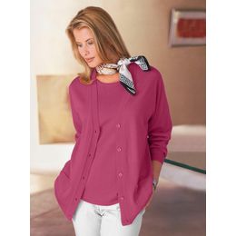 Strickpullover CLASSIC "Twinset", Damen, Gr. 38, pink (fuchsia), 100% Polyacryl, unifarben, figurumspielend, Pullover Twinset