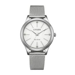 Solaruhr Citizen "Elegance / Mesh", silberfarben, Armbanduhren, Damen, Armbanduhr, Damenuhr, Edelstahlarmband, analog
