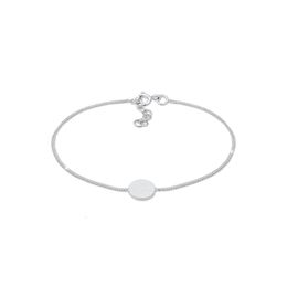 Armband Elli "Kreis Pl&auml;ttchen Matt Basic Geo 925 Silber" Gr. 16, silber, Armb&auml;nder, Damen, 16cm, ohne Stein, Silber 925 (Sterlingsilber), Armband