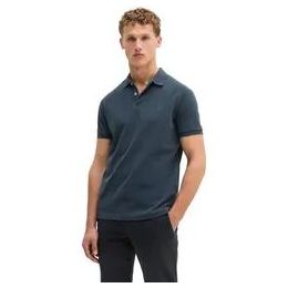Marc O'Polo Poloshirt MARC O'POLO "aus Organic Cotton-Stretch", Herren, Gr. L, blau (navy teal), Obermaterial: 95% Baumwolle, 5% Elasthan, unifarben, Basic, Rippb&uuml;ndchen, Shirts