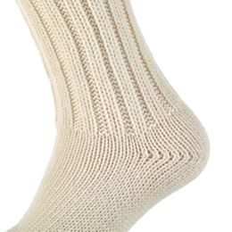 Hirsch Natur Wintersocke Lammwolle