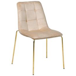 Livetastic Stuhl, Taupe, Holz, Metall, Textil, Pappel, Sperrholz, Rundrohr, 57x83x60 cm, Esszimmer, St&uuml;hle, Esszimmerst&uuml;hle, Vierfu&szlig;st&uuml;hle