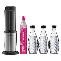 SodaStream Wassersprudler Crystal inkl. 3 Flaschen, Titanfarben, 29x45x20 cm, ISO 9001, Dekra, K&uuml;chenger&auml;te, Wasseraufbereitung, Wassersprudler