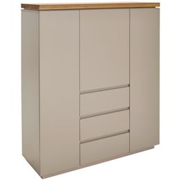 Mid.you Sideboard, Grau, Eiche, Holzwerkstoff, furniert, 5 F&auml;cher, 3 Schublade(n) Schubladen, 113x130x40 cm, Wohnzimmer, Kommoden & Sideboards, Sideboards
