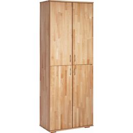 CARRYHOME Aktenschrank, Kernbuche, Holz, Kernbuche, massiv, 2 F&auml;cher, 73x189x38 cm, Typenauswahl, Arbeitszimmer, Aktenschr&auml;nke