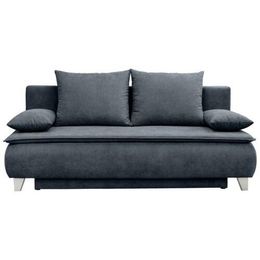 P & B Boxspringsofa, Anthrazit, Textil, Buche, 2-Sitzer, F&uuml;llung: Polyetherschaumkern, Silikon,Polyetherschaumkern, Silikon, 208x100x106 cm, Made in EU, Wohnzimmer, Sofas & Couches, Schlafsofas, Schlafsofas mit Bettkasten