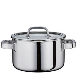 Spring Kochtopf Finesse2+, Silber, Metall, Kunststoff, Glas, 3.7 L, 12 cm, mit Dampfablass, Silikonring, Kochen, T&ouml;pfe, Kocht&ouml;pfe