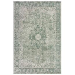 Flair Rugs Vintage-Teppich Manhattan, Gr&uuml;n, Textil, Vintage, rechteckig, 120x170 cm, Reach, AZO-frei, f&uuml;r Fu&szlig;bodenheizung geeignet, pflegeleicht, Teppiche & B&ouml;den, Teppiche, Vintage-Teppiche