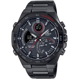 Smartwatch CASIO EDIFICE, schwarz (rot, anthrazit, silberfarben, schwarz), Smartwatches, Smartwatch, Solaruhr,Armbanduhr,Herrenuhr,Stoppfunktion,Edelstahlarmband,Bluetooth