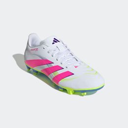 Fu&szlig;ballschuh adidas Performance "PREDATOR CLUB FG/MG", Herren, Gr. 43, wei&szlig; (cloud wei&szlig;, lucid pink, lucid lemon), Synthetik, Schuhe Fu&szlig;ballschuh, f&uuml;r Rasenpl&auml;tze