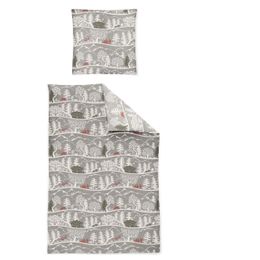 Bettw&auml;sche Irisette "Meran 8415", grau, B/L: 155cm x 220cm, 1 Stk., 1 Stk., Feinbiber, B/L: 80cm x 80cm, 2 Stk., Feinbiber, Obermaterial: 100% Baumwolle, Bettw&auml;sche, Bettw&auml;sche, kuschelig weiche Winterbettw&auml;sche